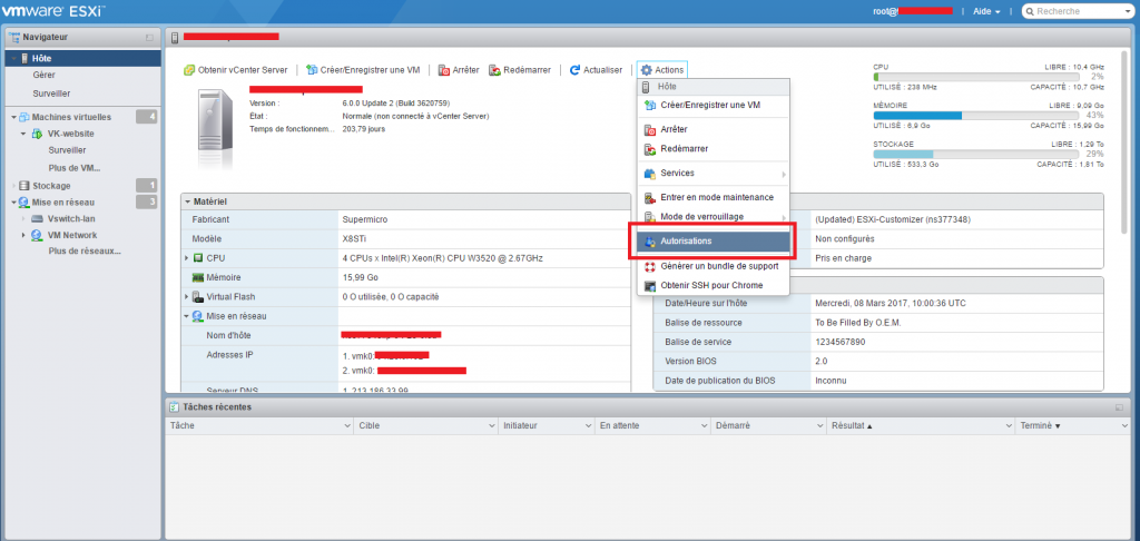 Lab ESXi – Config via interface web | All IT Network