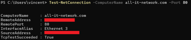 Tester les ports avec Test-NetConnection | All IT Network